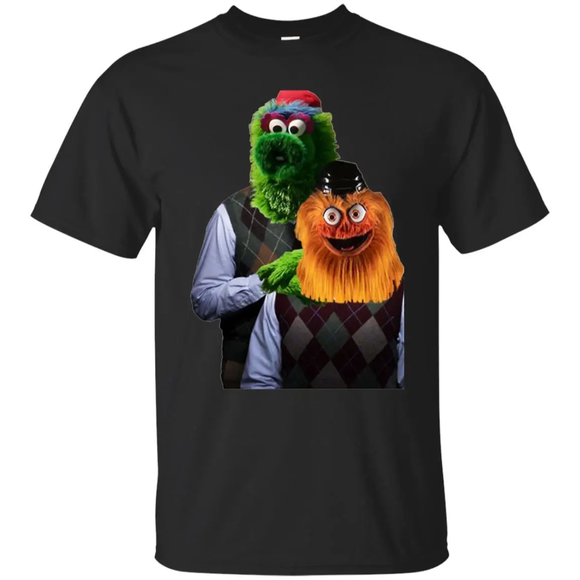 Gritty Step Brotherly Love Philly Hockey Mascot Short Sleeve Black T ...