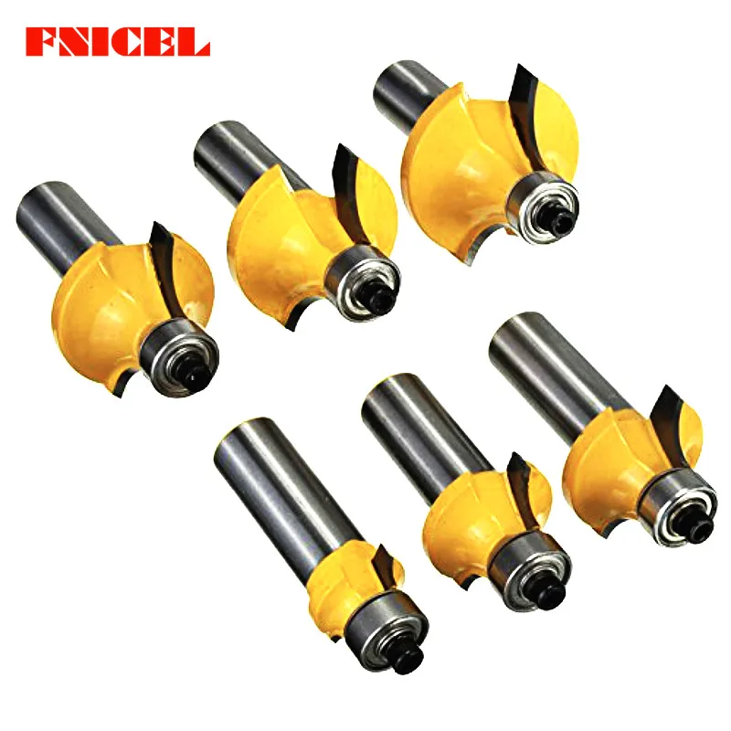 6pcs 1/2" Shank Corner Round Bit Over and Beading Edging Router Bit Set ...