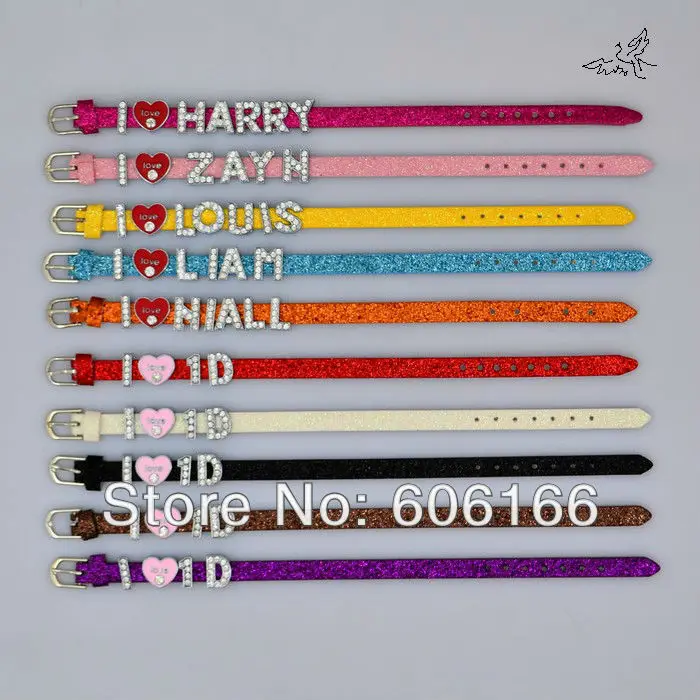 Pulsera-de-cuero-brillante-I-Love-One-Direction-pulsera-de-cuero-con ...