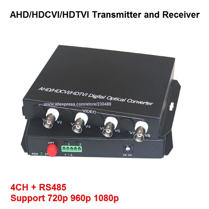 1080P HD AHD CVI TVI Fiber optical video converter, 4 Channel Video ...