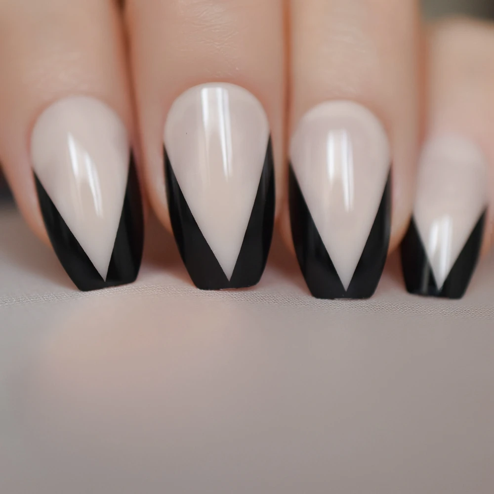 Black Triangle Nails
