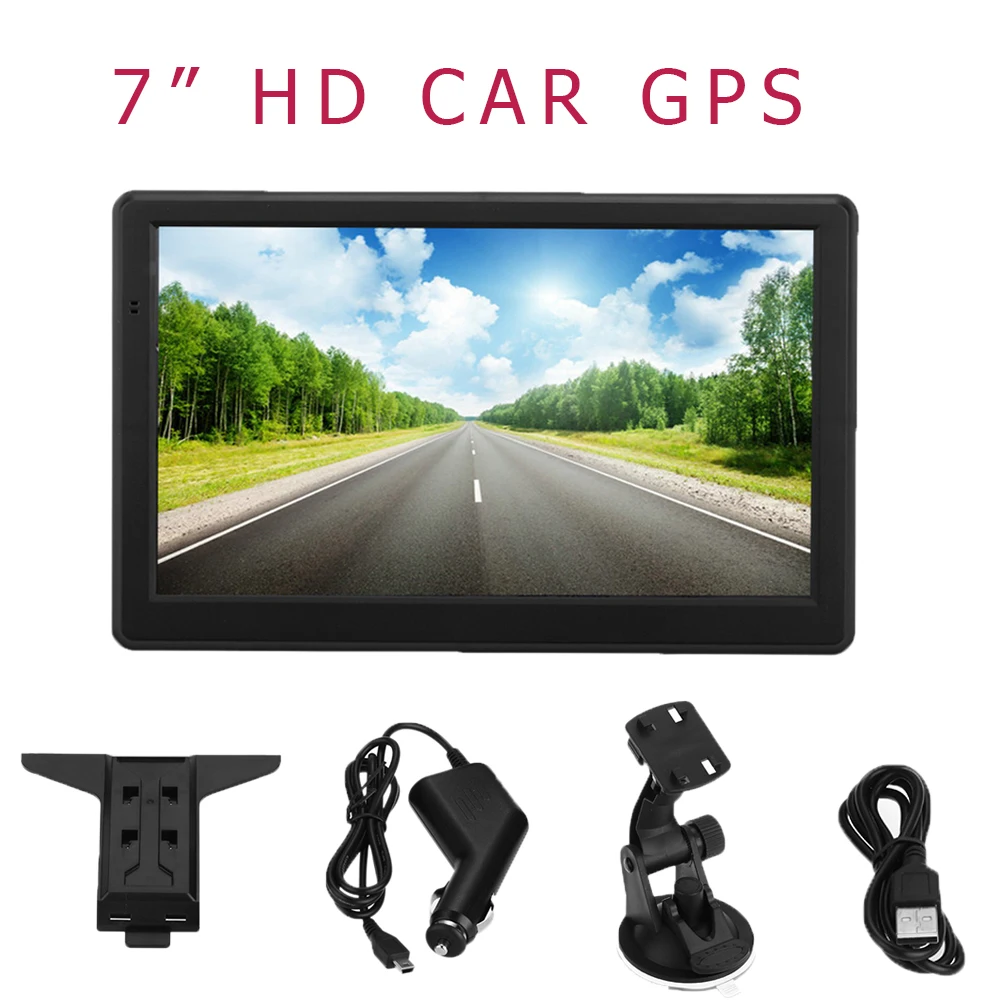 7" HD Touch Screen Portable Car GPS Navigation 128MB RAM 4GB FM Video ...