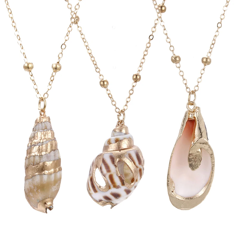 Shell-Pendant-Necklace-Natural-Shell-Gold-Color-Cowrie-Women-Best ...