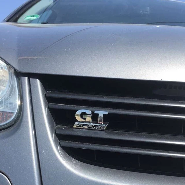 New Car-styling Sticker ABS Chrome GT SPORT Front Grille Badge Emblem ...