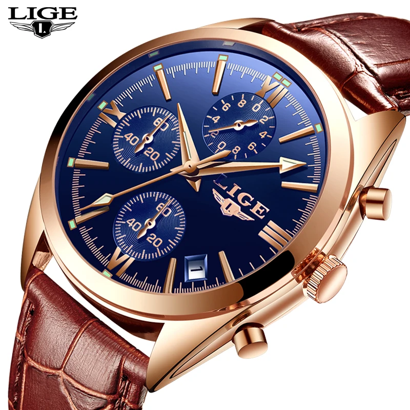 Relogio Masculin LIGE Men's Watch Top Brand Luxury Time Quartz Clock ...