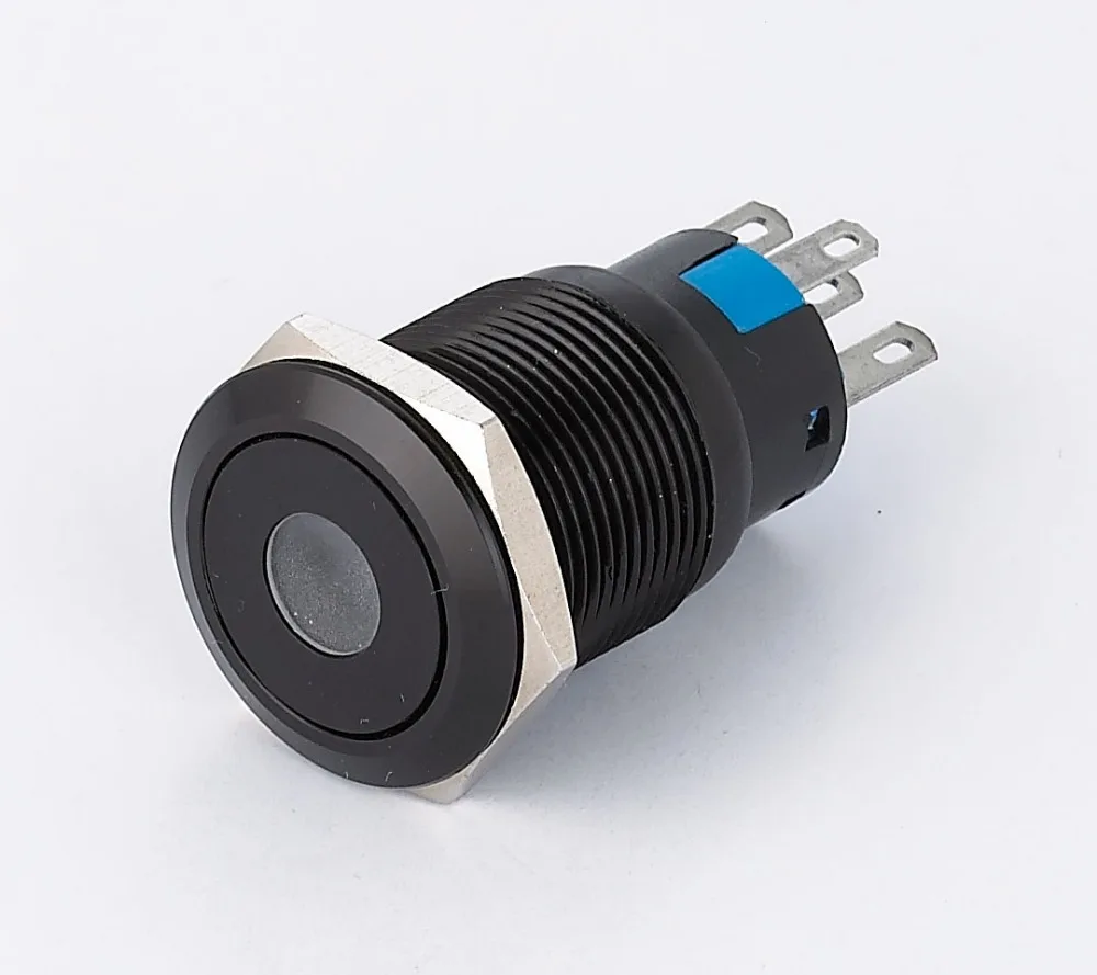 Yueshun 19mm Black Oxidized Aluminum Illuminated Momentary Push Button ...