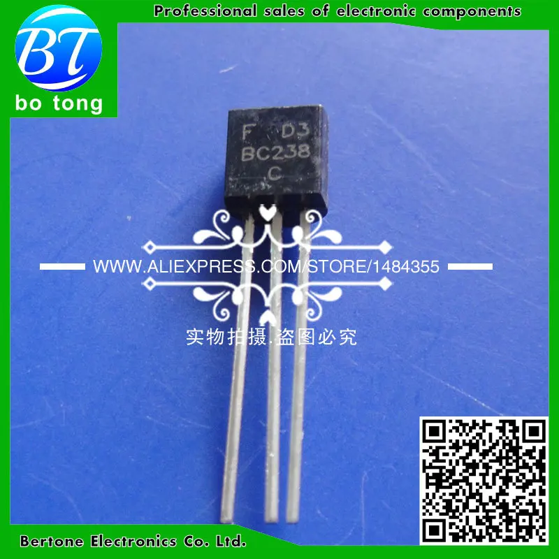 500 pcs frete grátis BC238C BC238 TO 92 transistores bipolares BJT NPN ...