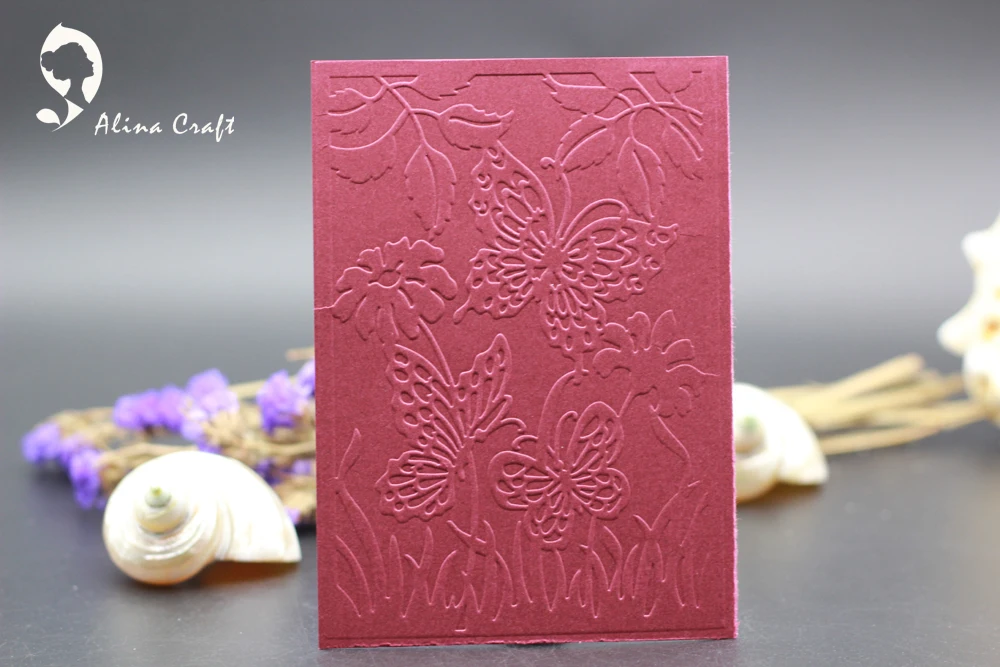 AlinaCraft PLASTIC EMBOSSING FOLDER butterfly scrapbook album card gift ...