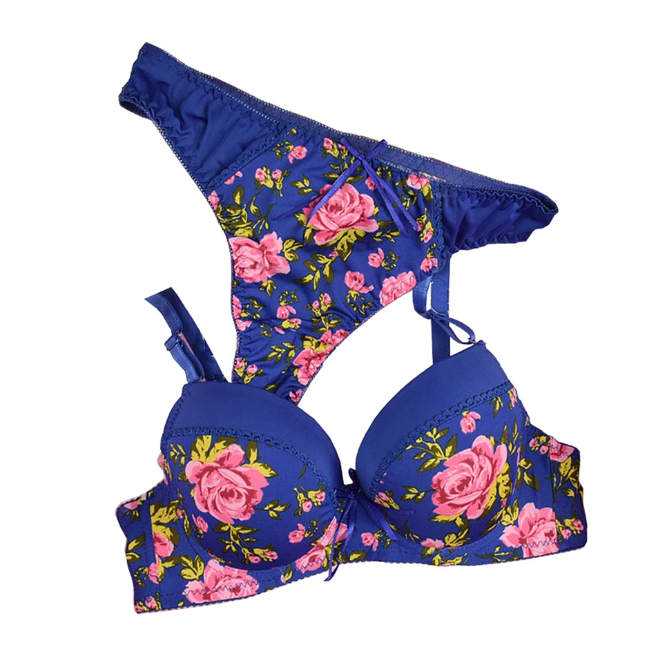 Hot Sale Sexy Fashion Leopard Thong Bra Set Push Up ABC Cup Deep V Bra ...