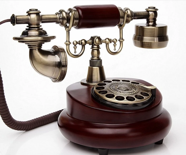 Girando moda antiga rústico moda vintage telefone doméstico telefone ...