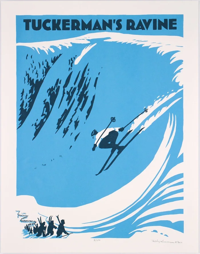 Esquí en Tuckerman's Ravine deportes de invierno esquí viaje póster ...