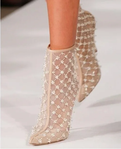 Luxury Brand Leather Boots Women Shoes Thin Heels Pointed - AliExpress