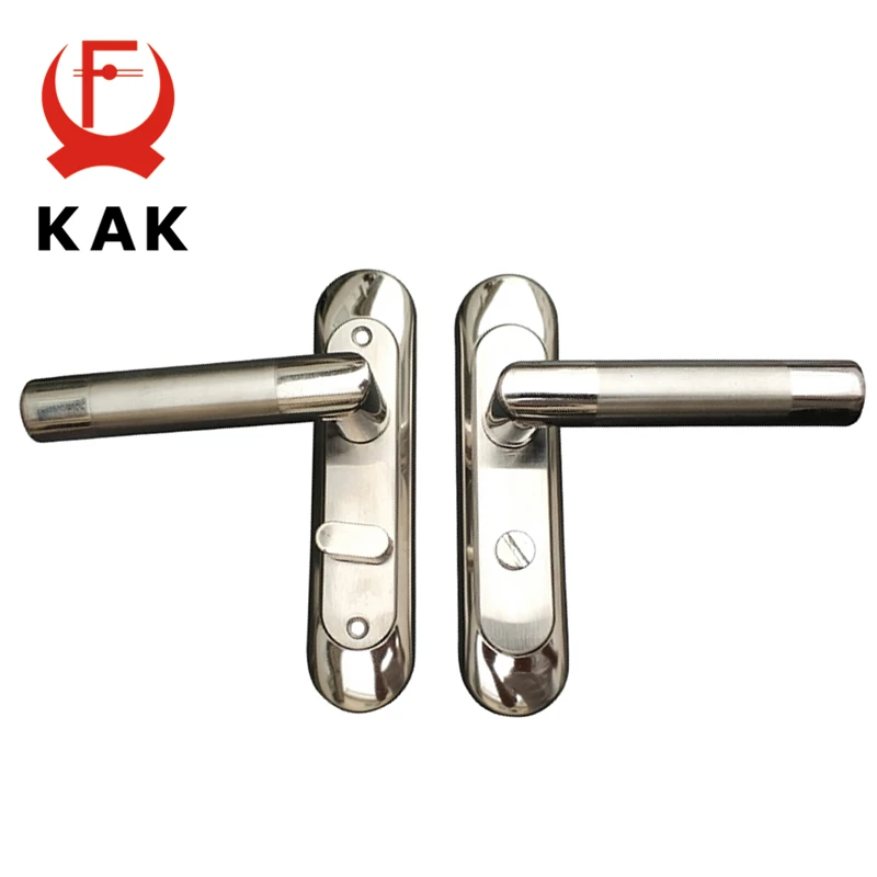 KAK Simple Washroom Door Lock Stailess Steel Interior Door Handle Lock ...