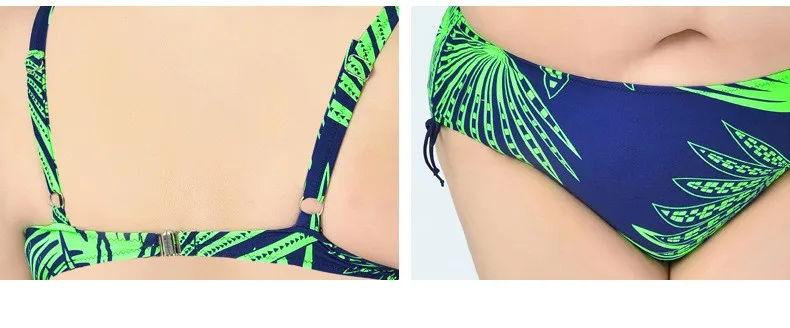 HZYEYO пуш-ап плюс размер бикини большого размера Набор 2XL до 6XL жир женский купальный костюм ...