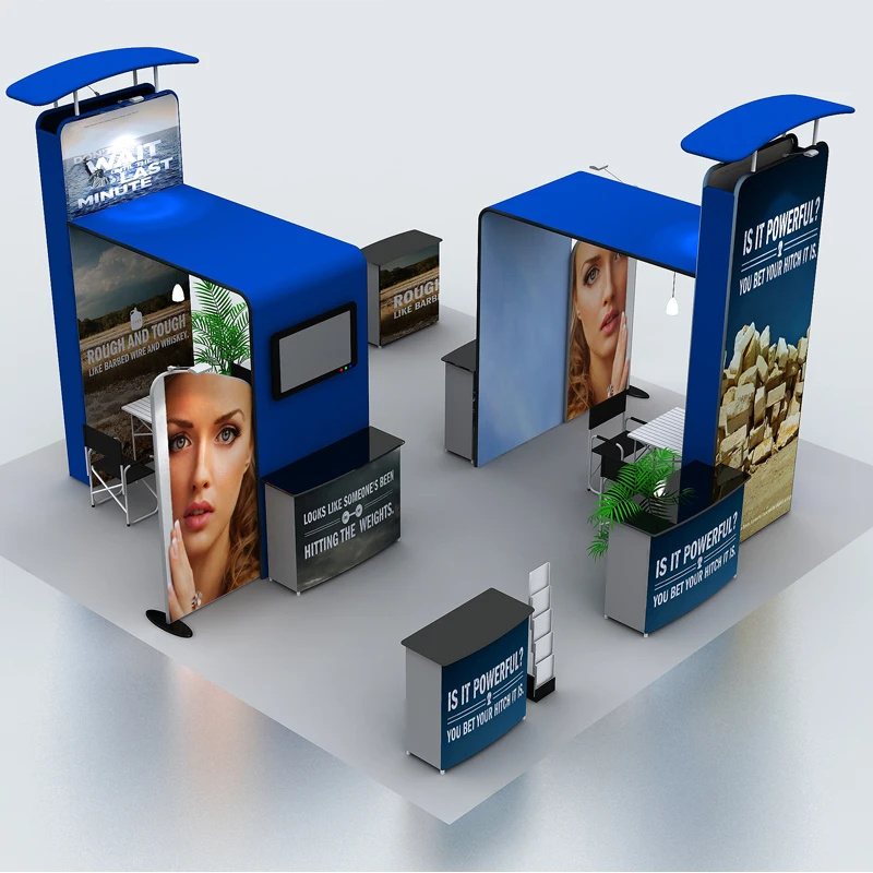20ft-Portabel-Kain-Ketegangan-Sistem-Booth-Pop-Up-Banner-Berdiri ...