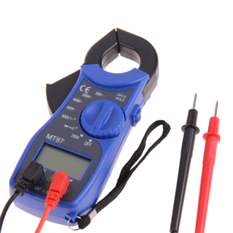MT87 Blue Digital Multimeter Amper Clamp Meter Current Clamp Pincers AC ...