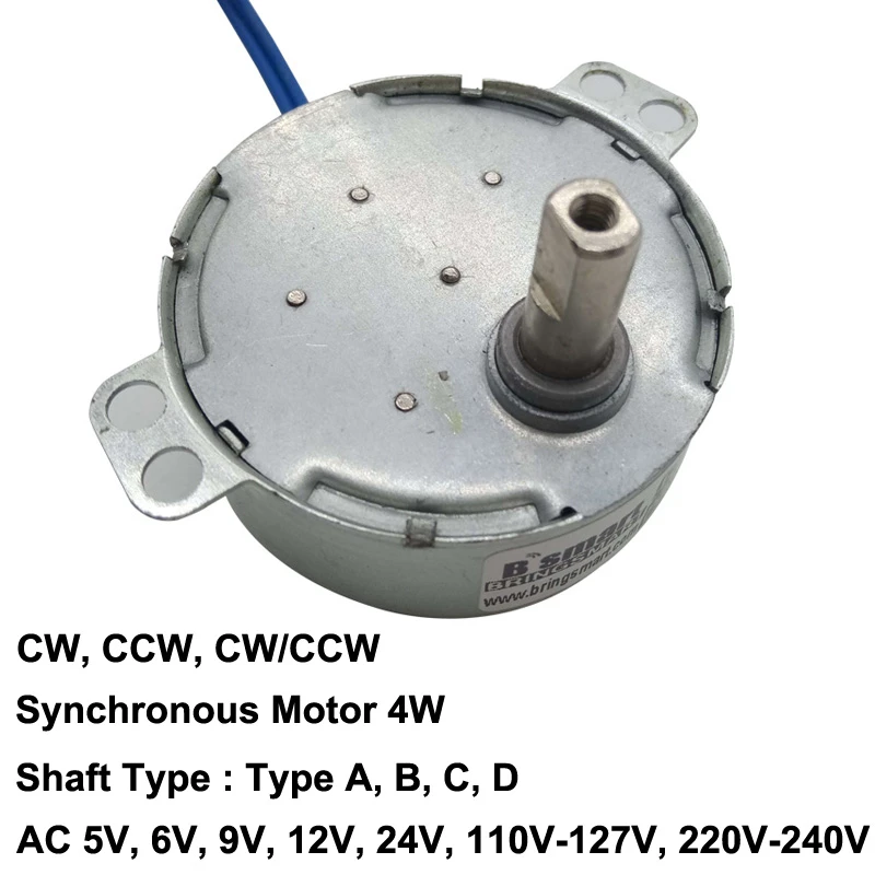 AC 5V 6V 9V 12V 24V 110V 127V 220V 240V Synchronous Motor 4W 0.9 70RPM ...