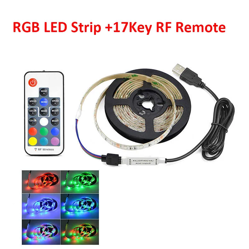 TV Backlight 5V USB Powered fita led strip light RGB diode tape White ...
