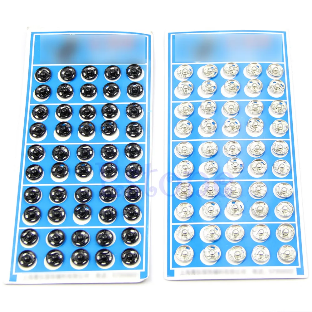 10mm/12mm/14mm Small Metal Snap Fasteners Press Button Stud Black White ...