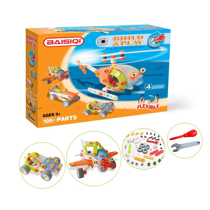 Kids Novelty DIY Building Blocks Plastic Nut Assembly Car Blocks Math ...