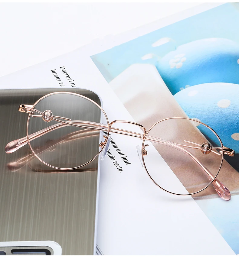 Новинка, Ретро металлическая оправа для очков, художественная круглая ...