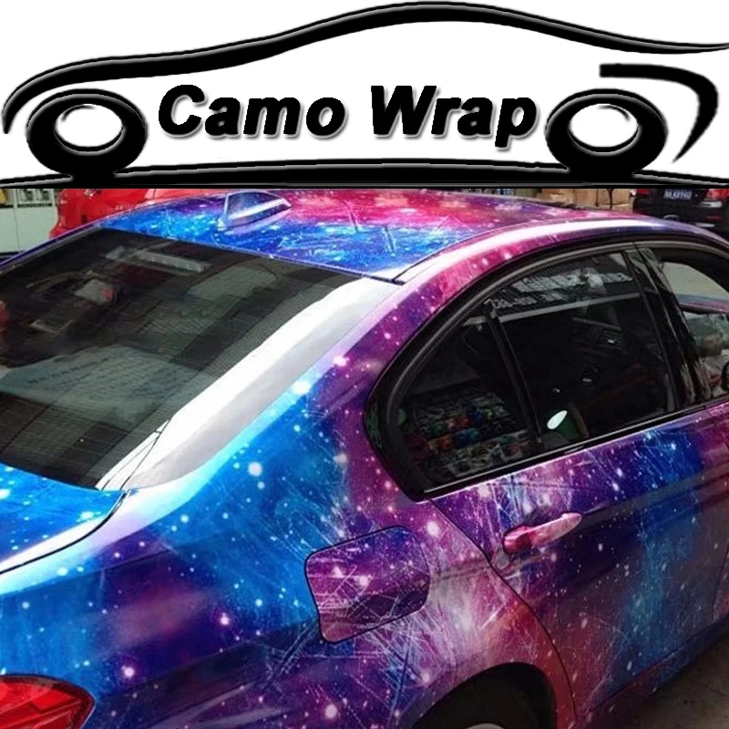 Size: 1.52*5/10/15/20/25/30m Printed Glossy Wrapping Galaxy Starry Sky ...
