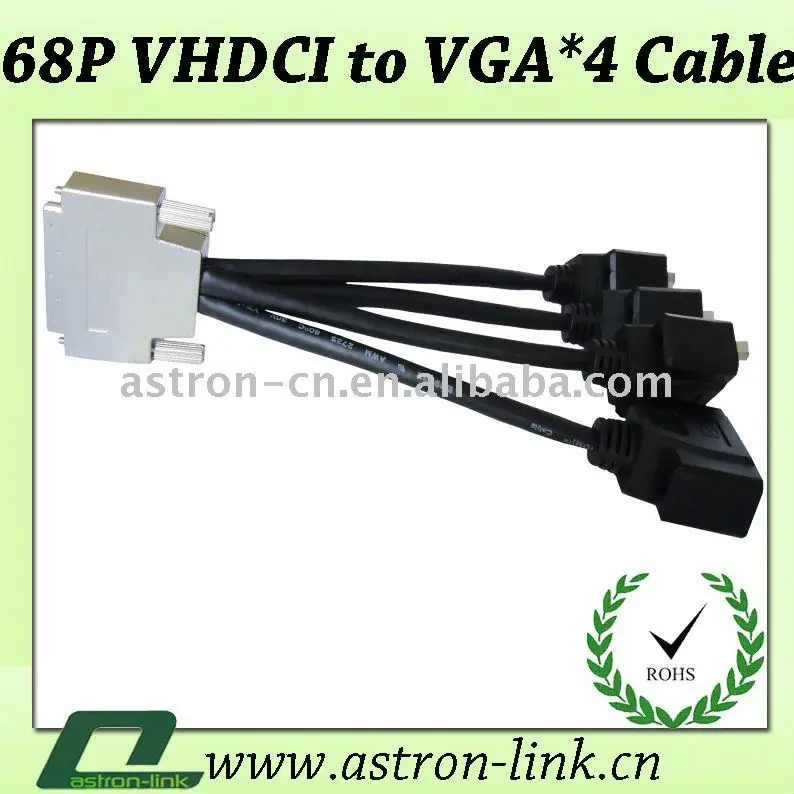 68P High Density VHDCI 68 Pin Male to VGA*4 Female output cable|pin ...