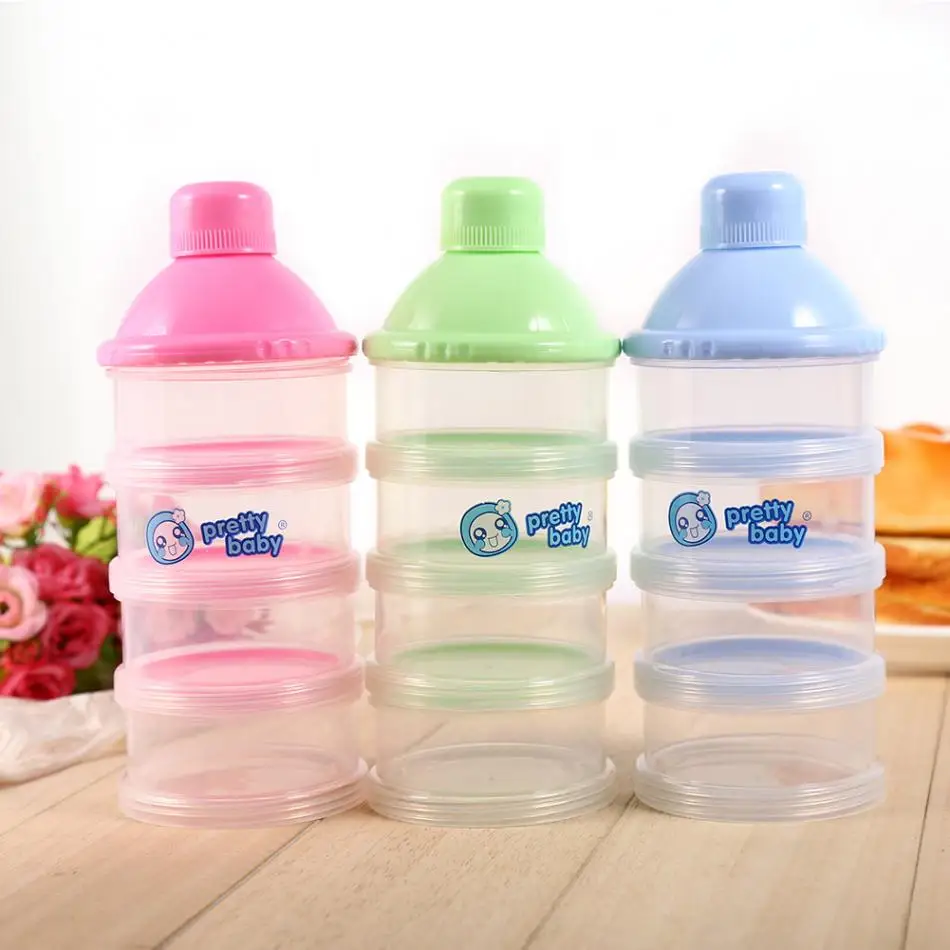 4 Layers Detachable Infant Baby Feeding Milk Powder Storage Dispenser ...