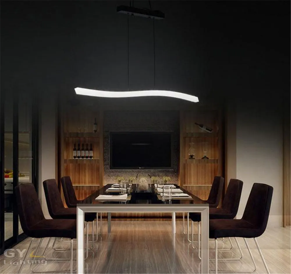 AC100 240V Modern minimalist art 20W acrylic led lustre 80cm long ...