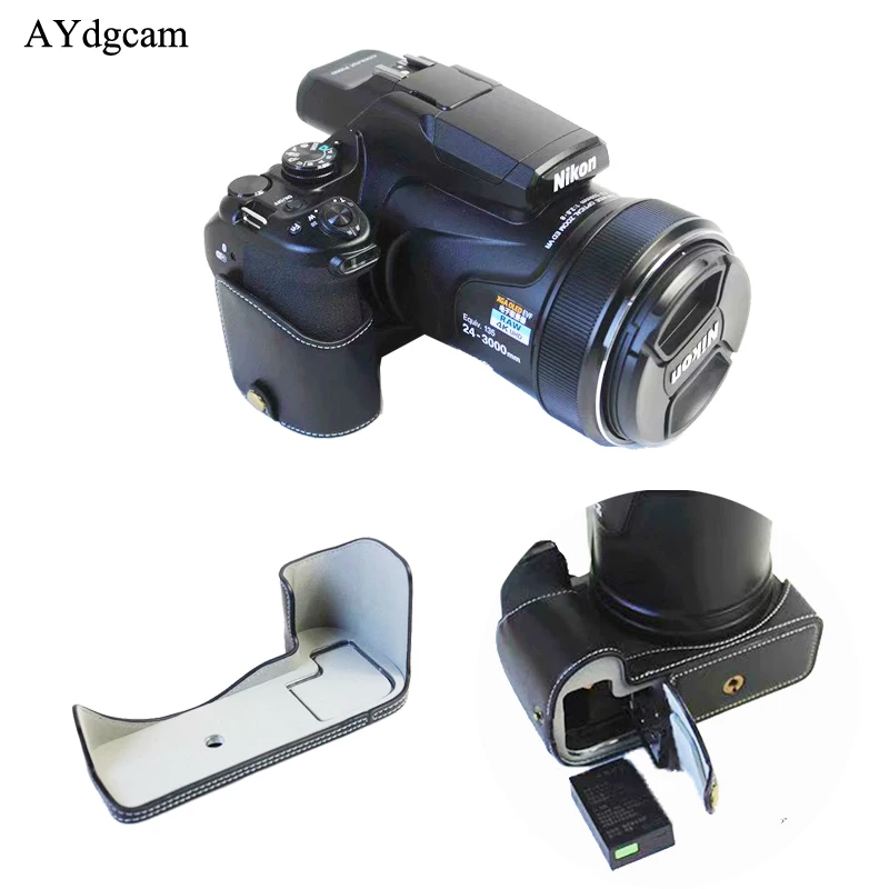 Professional-Genuine-Leather-Camera-Case-Bag-Half-Body-Cover-For-Nikon ...