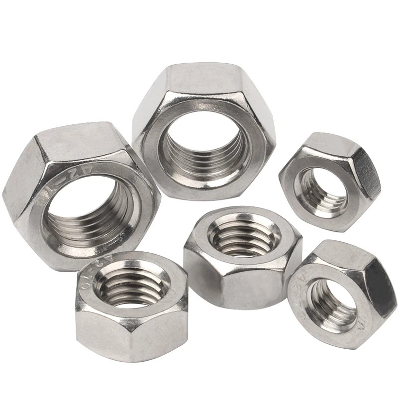 Écrou hexagonal DIN934 en acier inoxydable 304, M1 M1.2 M1.4 M1.6 M2 M2 ...