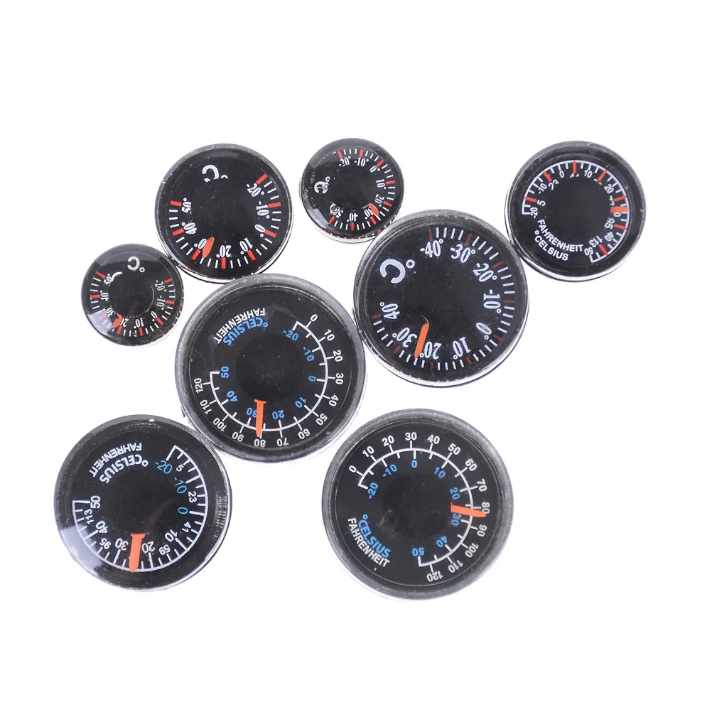 1PCS Plastic Round Mini Thermometer Mini Spirit Circular Thermograph ...