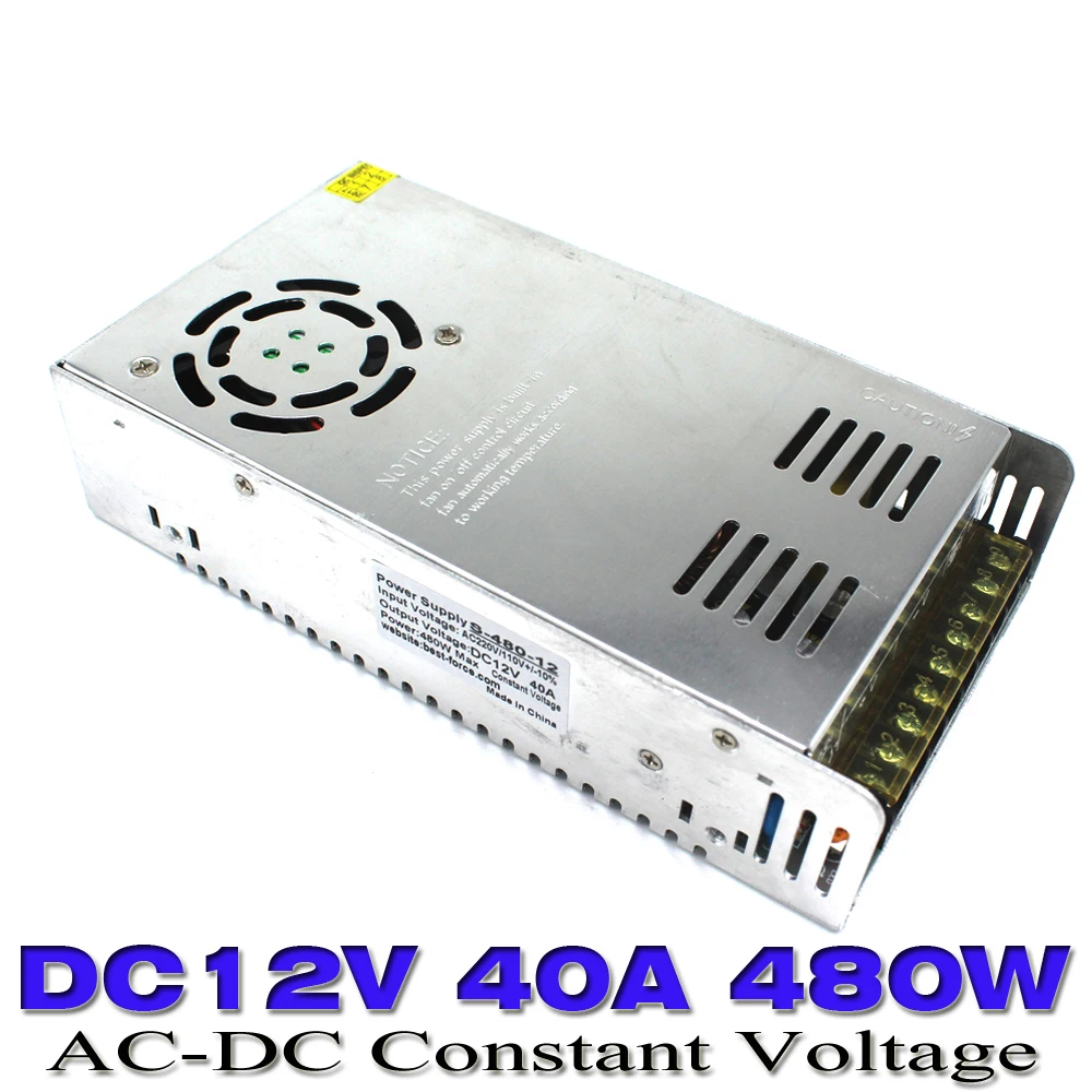 480W 12V 40A 스위칭 전원 공급 장치 SMPS 드라이버 110V 220V 12V 변압기 LED 스트립 라이트 모듈 디스 ...
