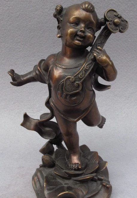 Vintage Asian Happiness God and Child Statue Home Décor Statues etna.com.pe