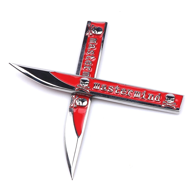 2pcs Metal Evil Skull Logo Car Fender Side Sticker Auto Badge Emblem ...