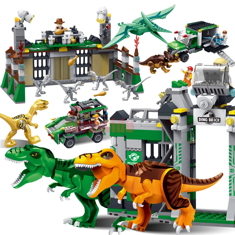Jurassic World Park Dinosaur Raptor protection zone Building Blocks ...