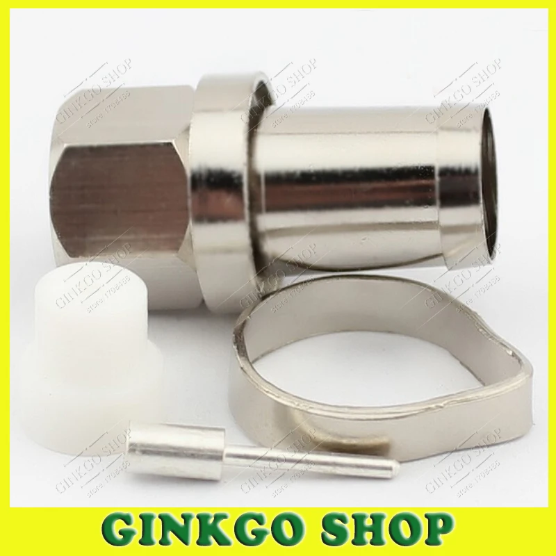 50pcs/lot Copper F Head Metric connector cable SYWV75 9 75 9F head amplifier connector|connector ...