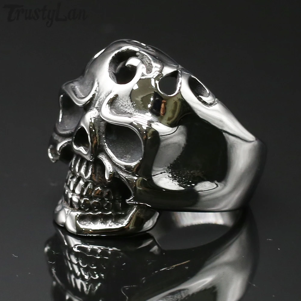Aliexpress.com : Buy Gothic Skull Ring Male Handmade Heavy Metal Biker ...