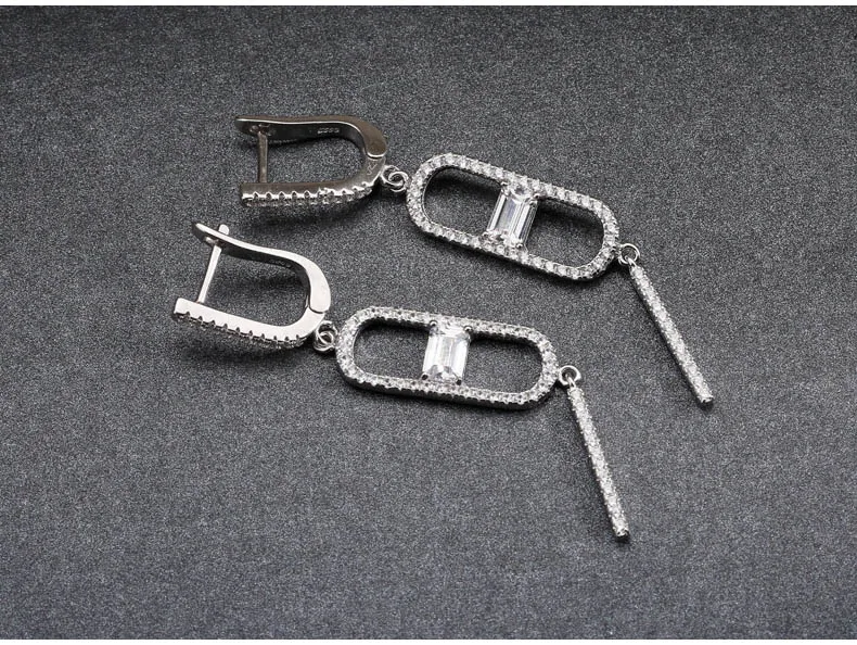 SA SILVERAGE, настоящее 925 пробы, серебряные серьги-капли для женщин, Простые Длинные серьги ...