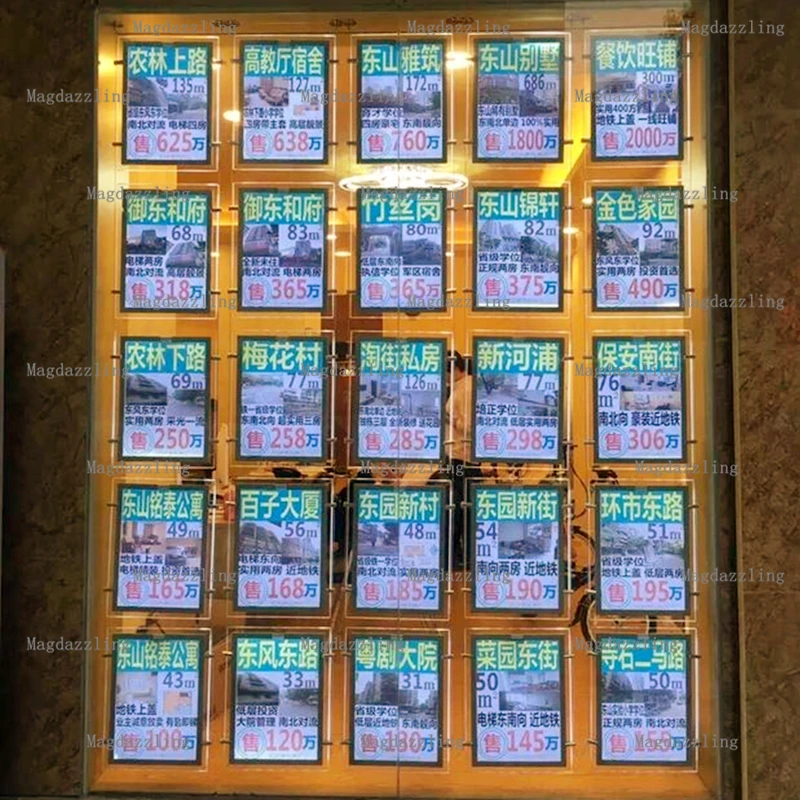 25pcs A4 Led Window Display Cable Kits Vertical Single Sided Light ...