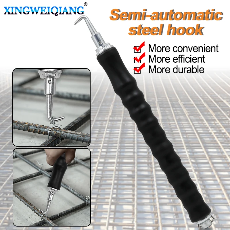 High quality new semi automatic rebar hook straight pulling wire tie ...