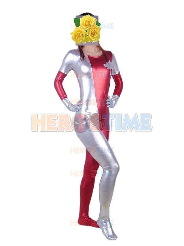 Alpha Flight Vindicator Superhero Costume Shiny Metallic Female