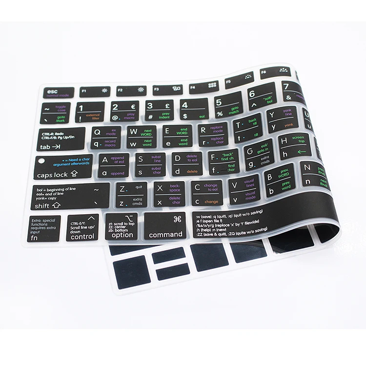 A1932 Vim/vi Hotkey Shortcuts Silicone Keyboard Cover Protector Skin ...