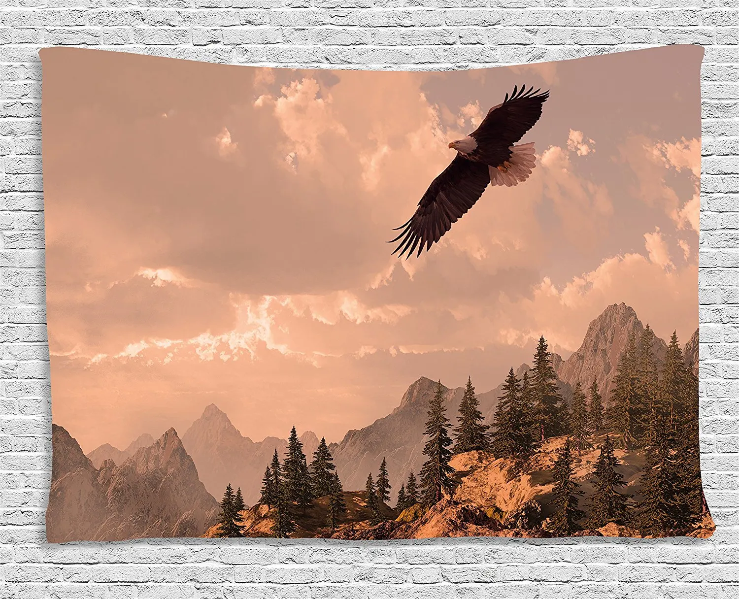 Eagle Tapestry Nature Photography of Rocky Mountains and Forest with a ...