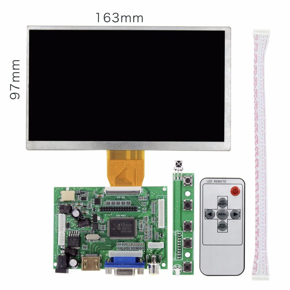 7inch HDMI LCD Display Module 1024*600 7300101463 Driver Board HDMI ...