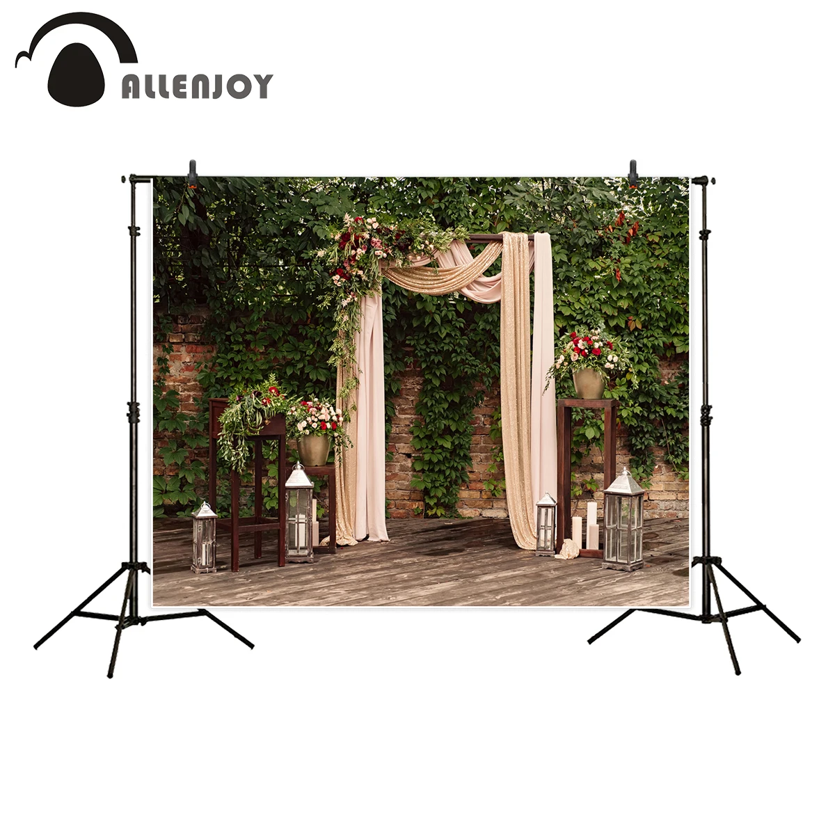 Allenjoy photography background wedding sweet garden flower brick wall ...
