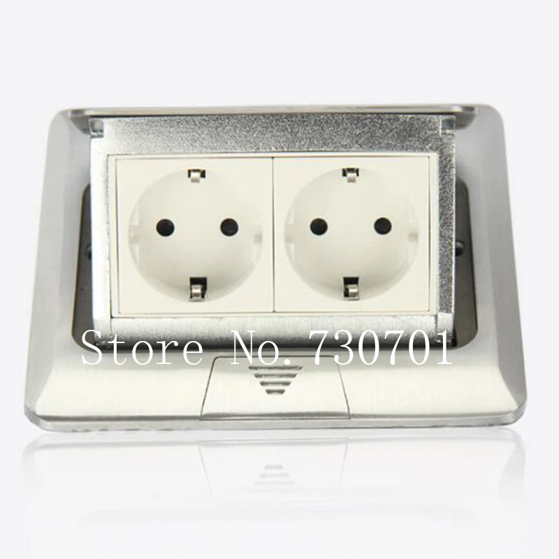 Ship-from-RU-Aluminum-Silver-Panel-EU-Standard-Pop-Up-Floor-Socket ...