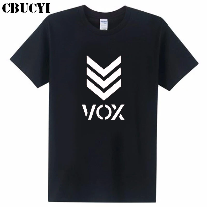 VOX printed cotton men's T shirt, casual rock style men's summer short ...