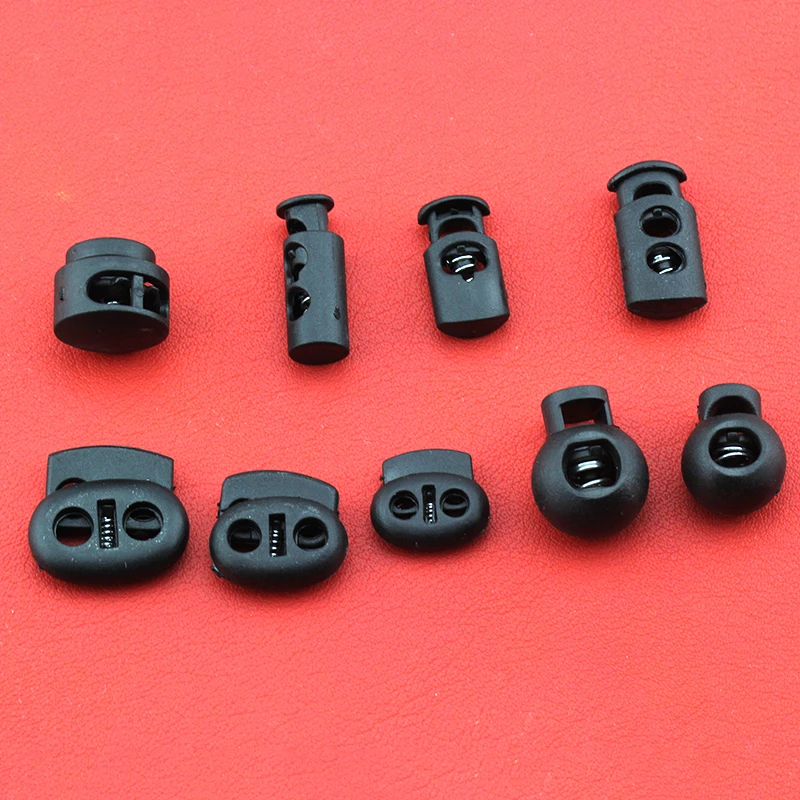 10pcs black cord lock spring clasp plastic|Stopper| - AliExpress