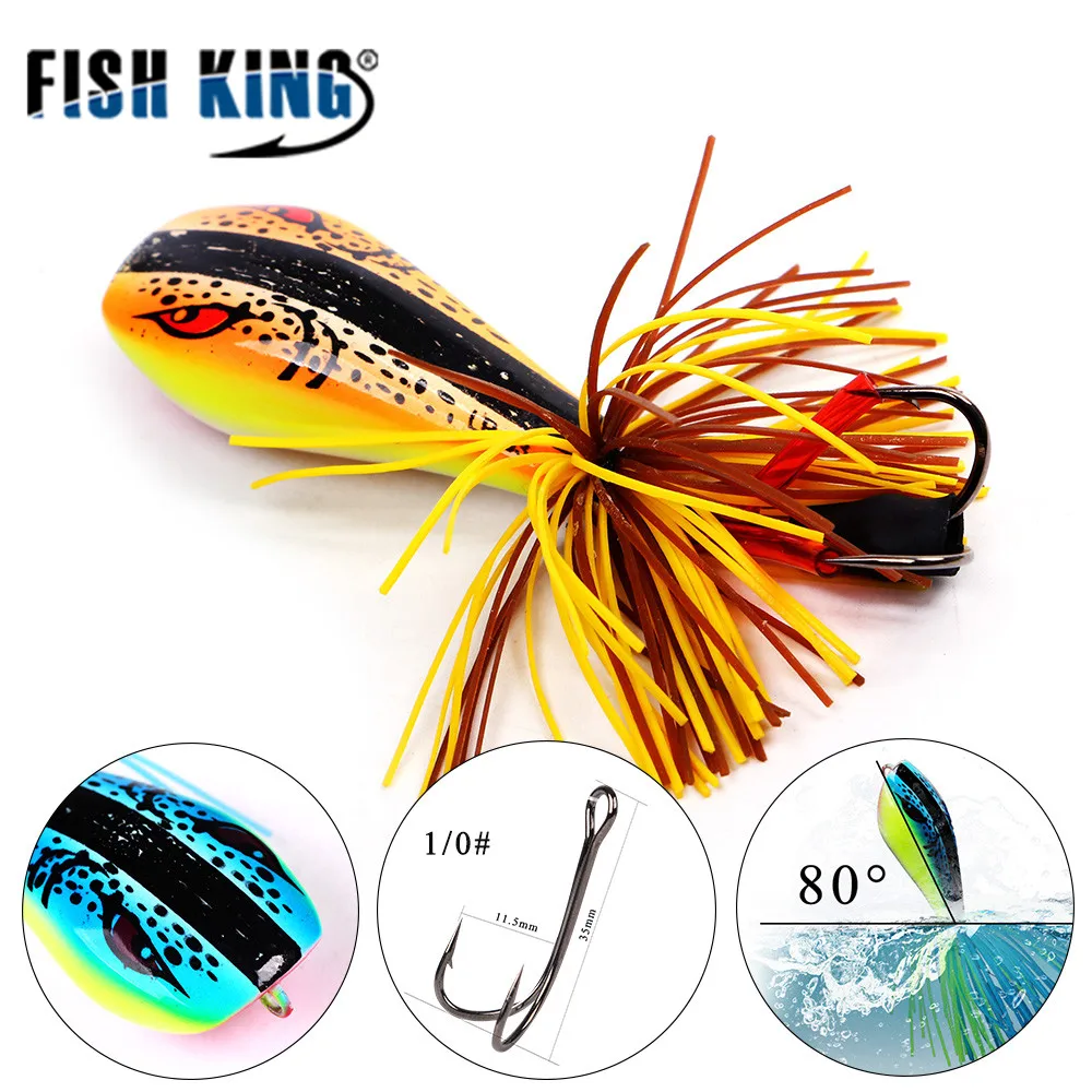 FISH KING 1PCS High Quality Frog Fishing Lures Snakehead Lure Columnar ...